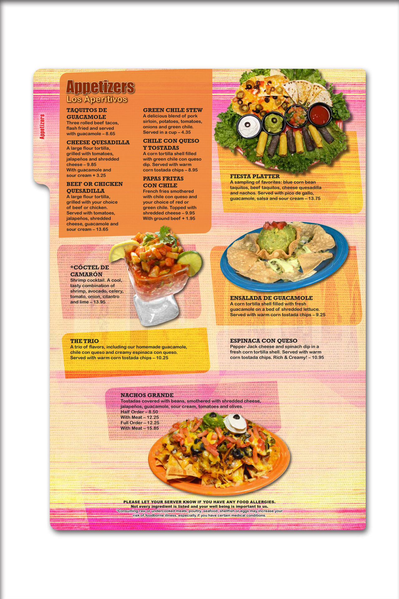 Dine-In Menu | Los Cuates Restaurants